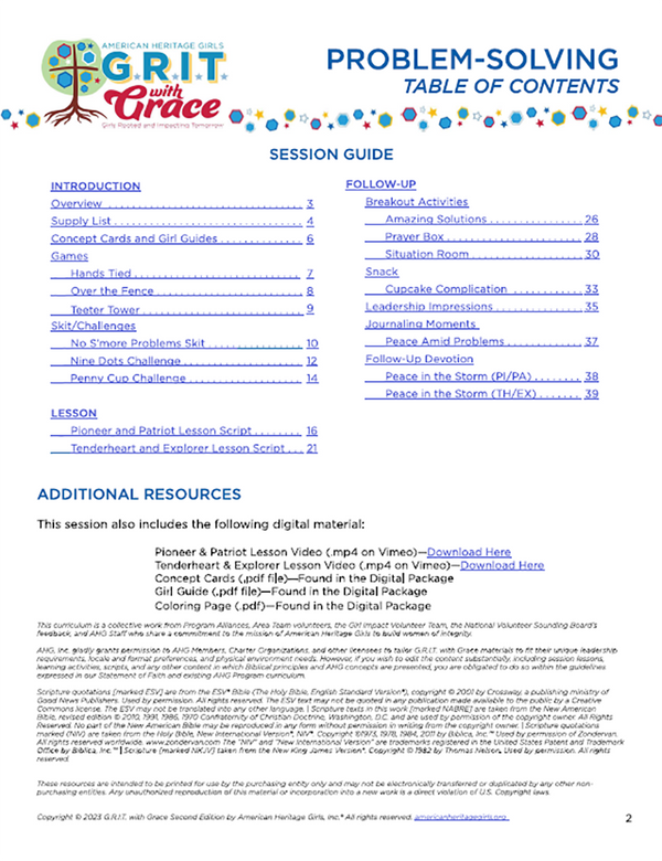 Problem-Solving GRIT with Grace Download Session V1 - AHGstore