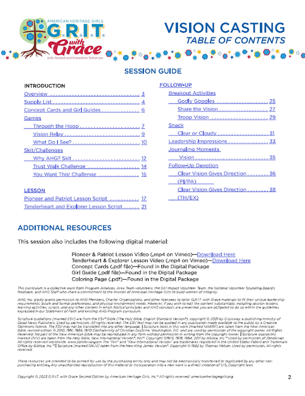 Vision Casting GRIT with Grace Download Session V3 - AHGstore