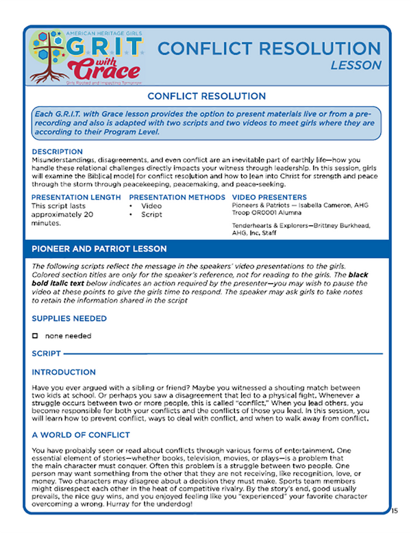 Conflict Resolution GRIT with Grace Download Session V1 - AHGstore