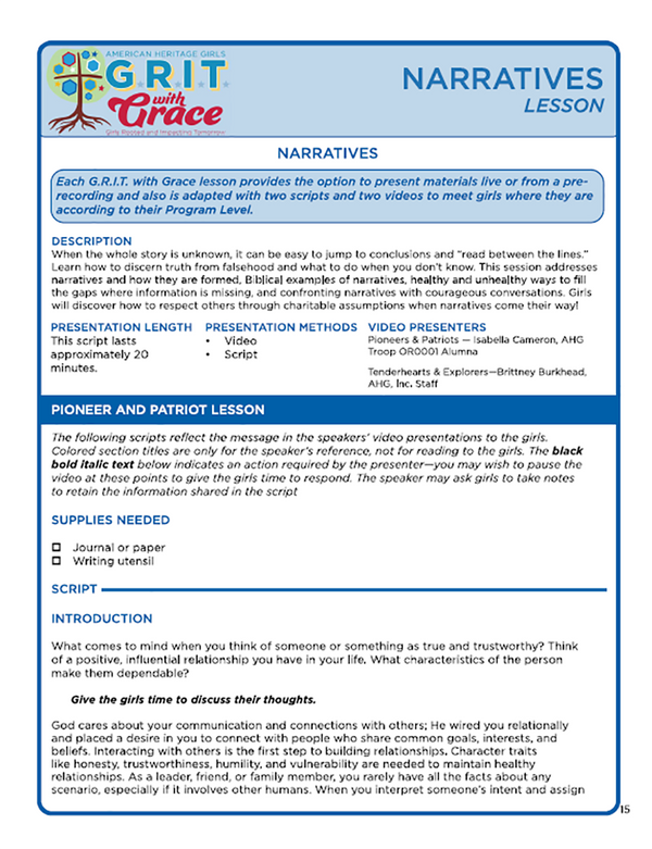 Narratives GRIT with Grace Download Session V1 - AHGstore